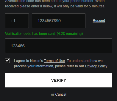 Setting up SMS Verification – Nexon America Support Center