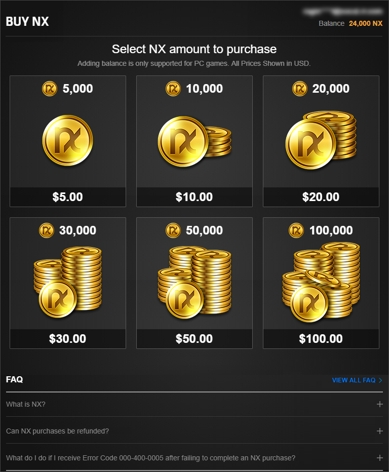 Como Comprar NX – Nexon America Support Center