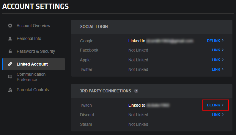 Unlinking Nexon and Twitch Accounts – Nexon America Support Center